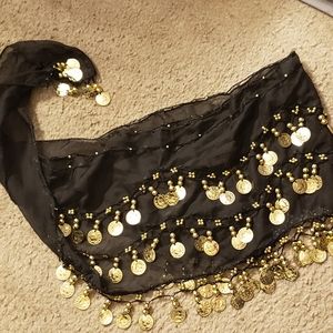 Source Unknown | Accessories | Belly Dance Hip Dance Coin Scarf Black ...
